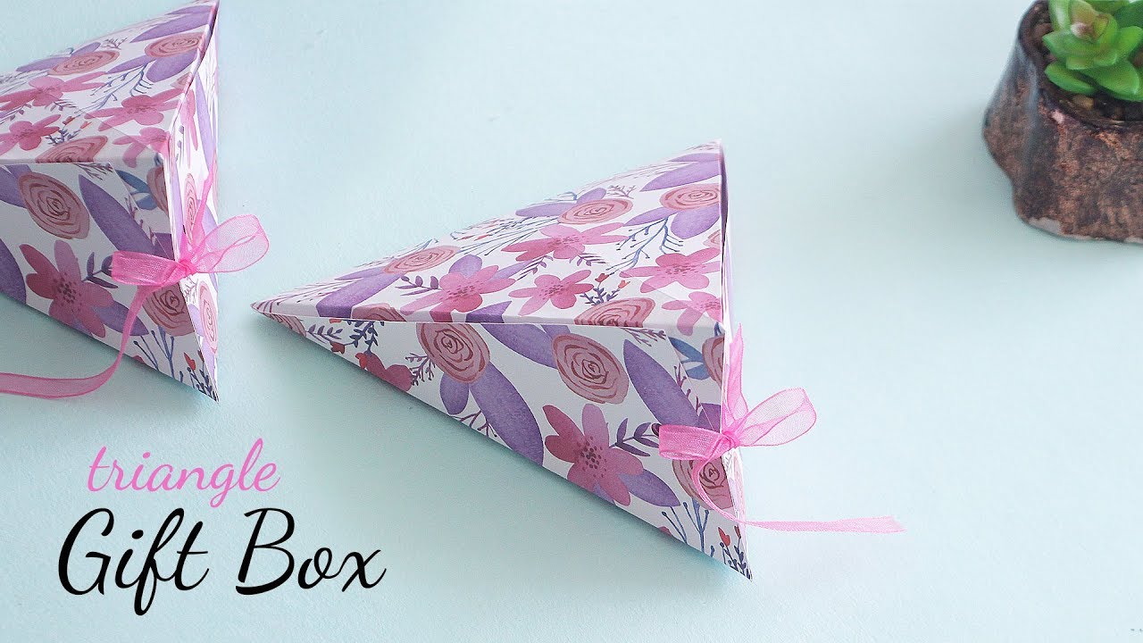 Triangle Gift Box Box Tutorial Gift Wapping Ideas Youtube