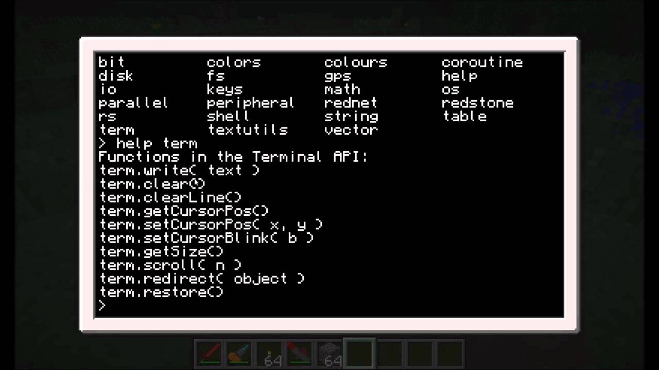 Computercraft Tutorial Episode 1 Help And Hello World Youtube