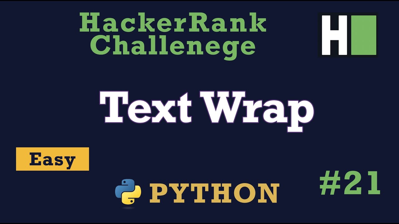 21 Text Wrap Hackerrank Python Solution Explained Youtube