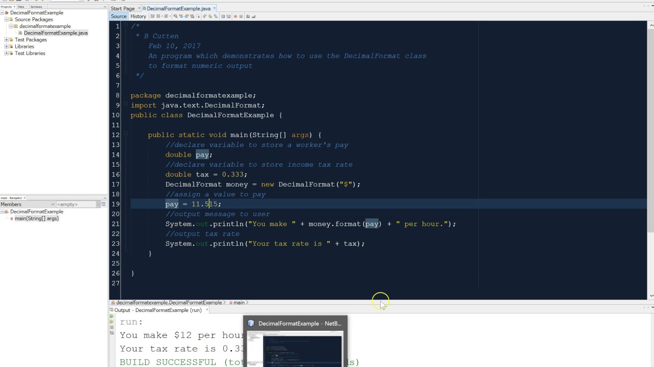 Decimalformat Example Youtube