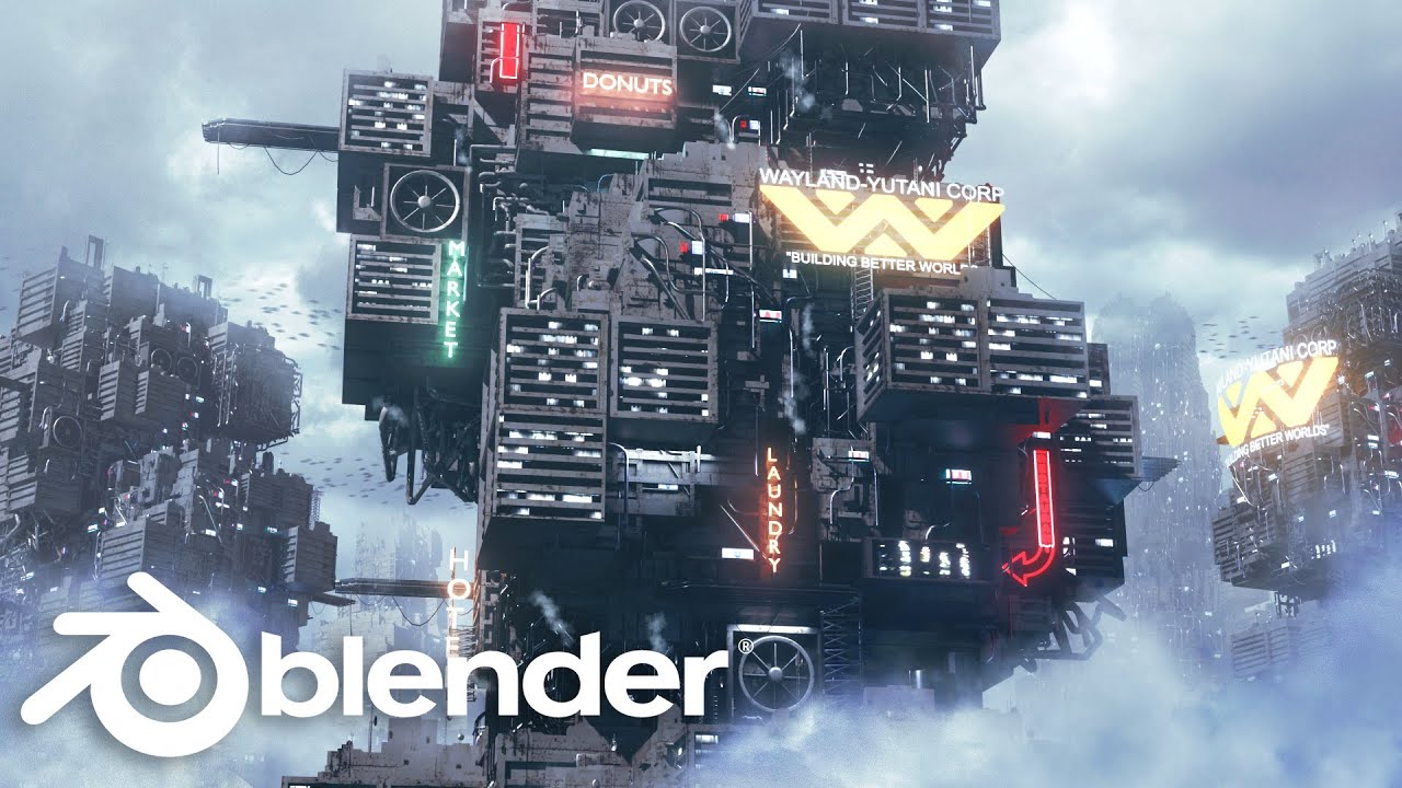 How To Create Sci Fi Cyberpunk Buildings In Blender Youtube