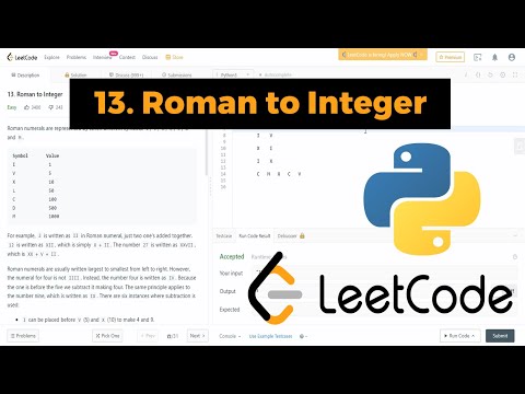 Roman To Integer Solving Leetcode Questions Python Youtube