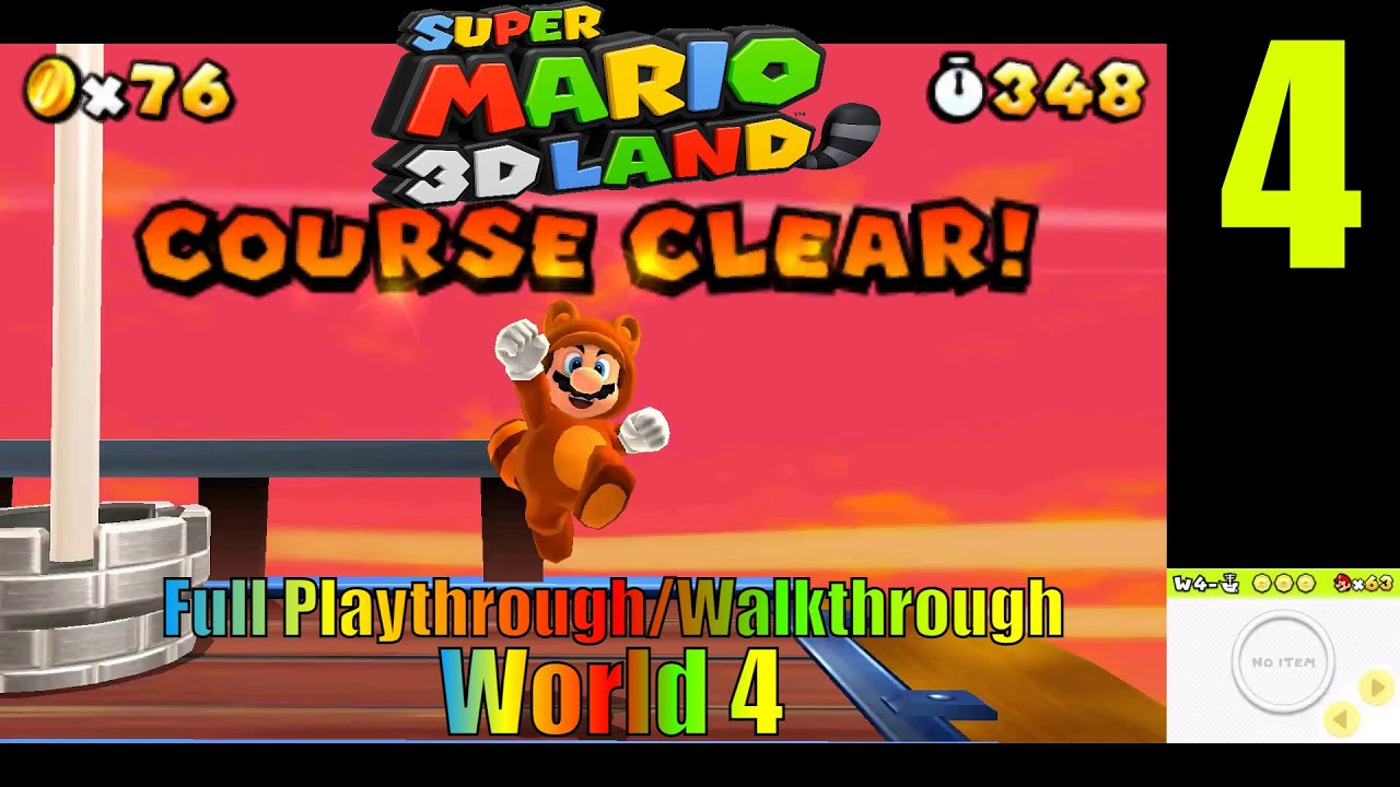 Super Mario 3d Land Walkthrough Part 4 World 4 Youtube