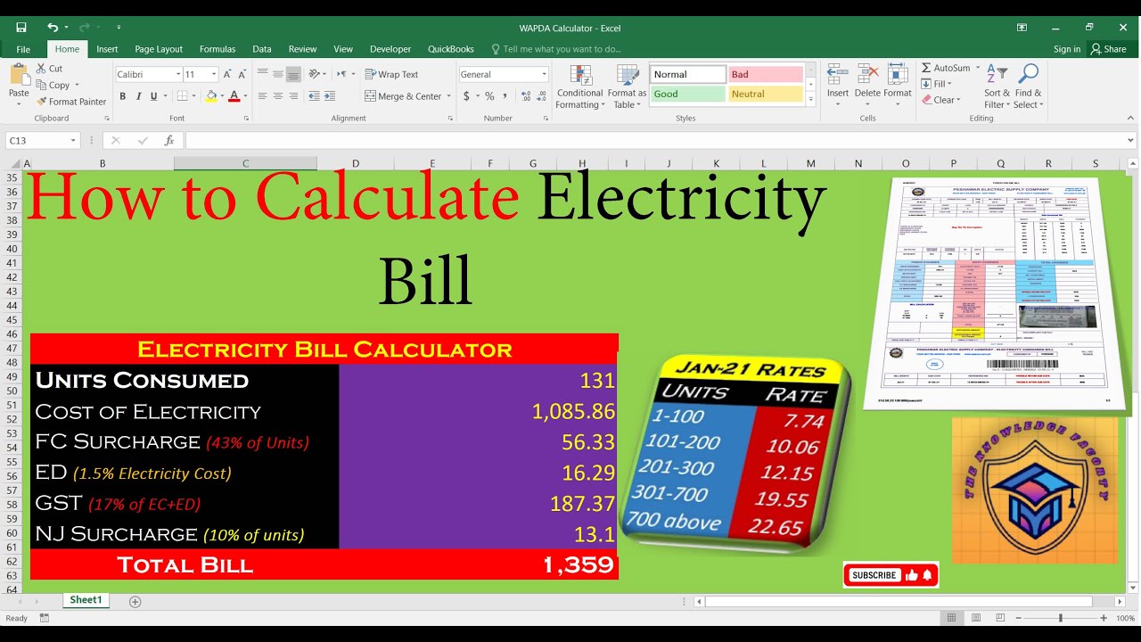 How To Calculate Electricity Bill Electricity Bill Calculator Pesco Electricity Bill