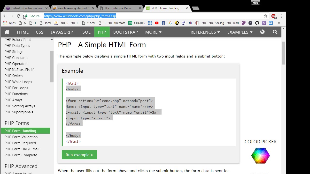 Codeanywhere Tutorials Form To Create User Youtube