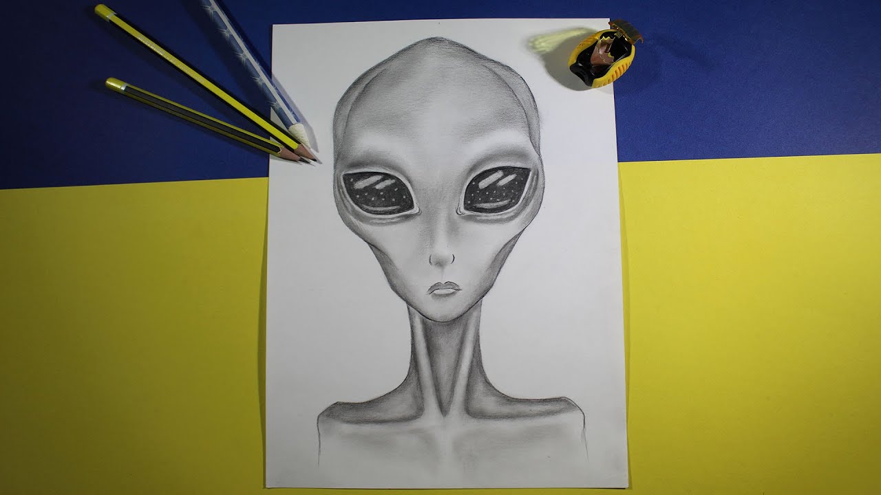 Alien Realistic Pencil Drawing How To Draw An Alien Realistic