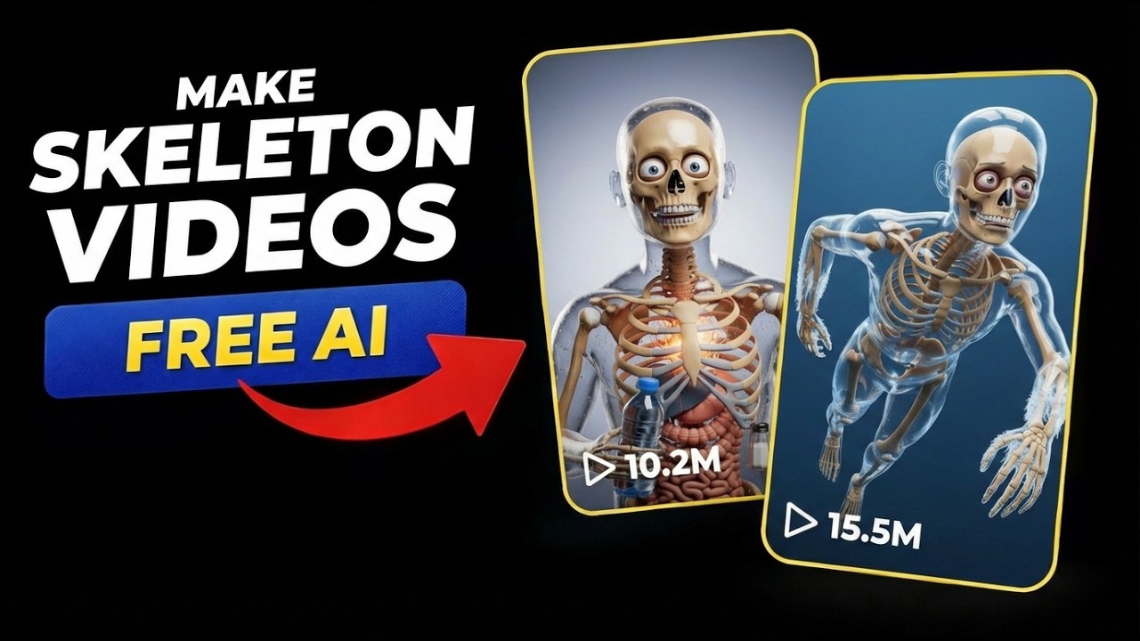 How To Make Viral Ai Skeleton Educational Shorts For Free Full Step By