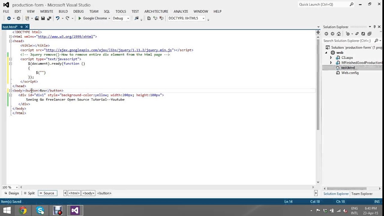 How To Remove An Html Element Using Jquery Youtube