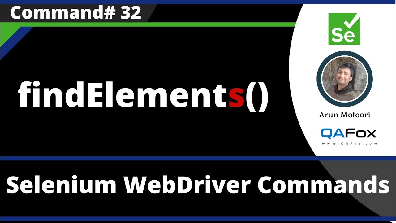 Findelements Command Selenium Webdriver Youtube