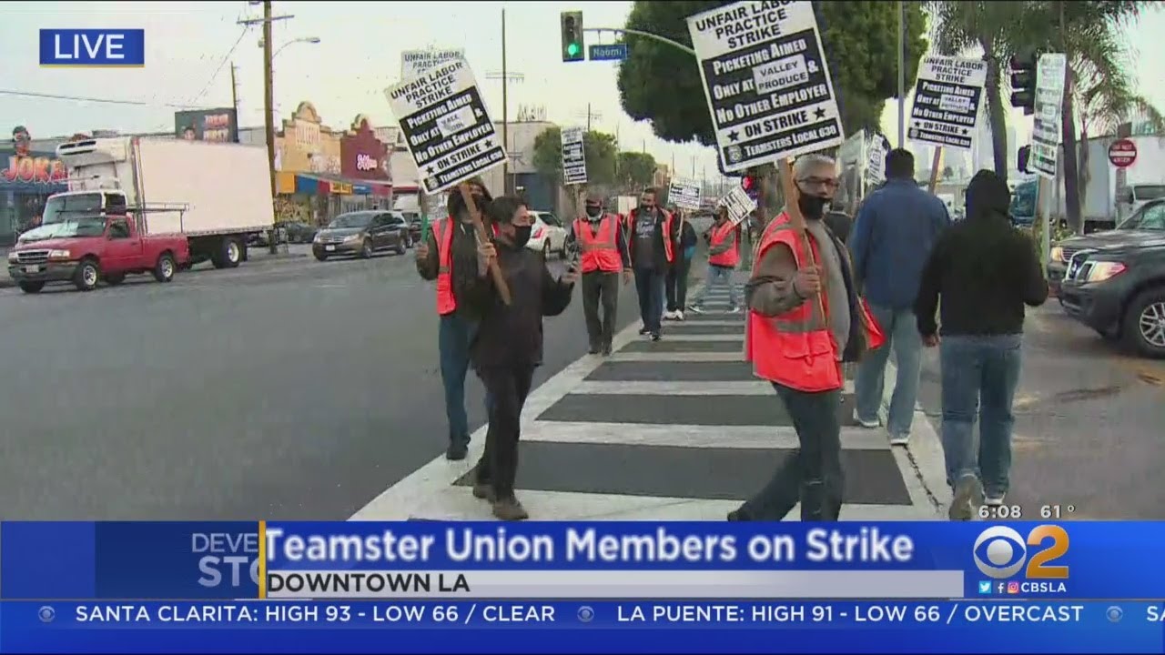 Striking Union Workers Protest Outside Wholesale Produce Market In