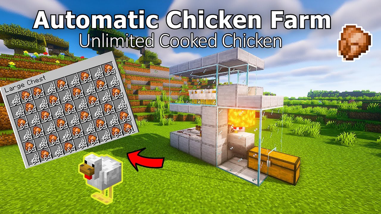 How To Make An Automatic Chicken Farm In Minecraft Bedrock At William