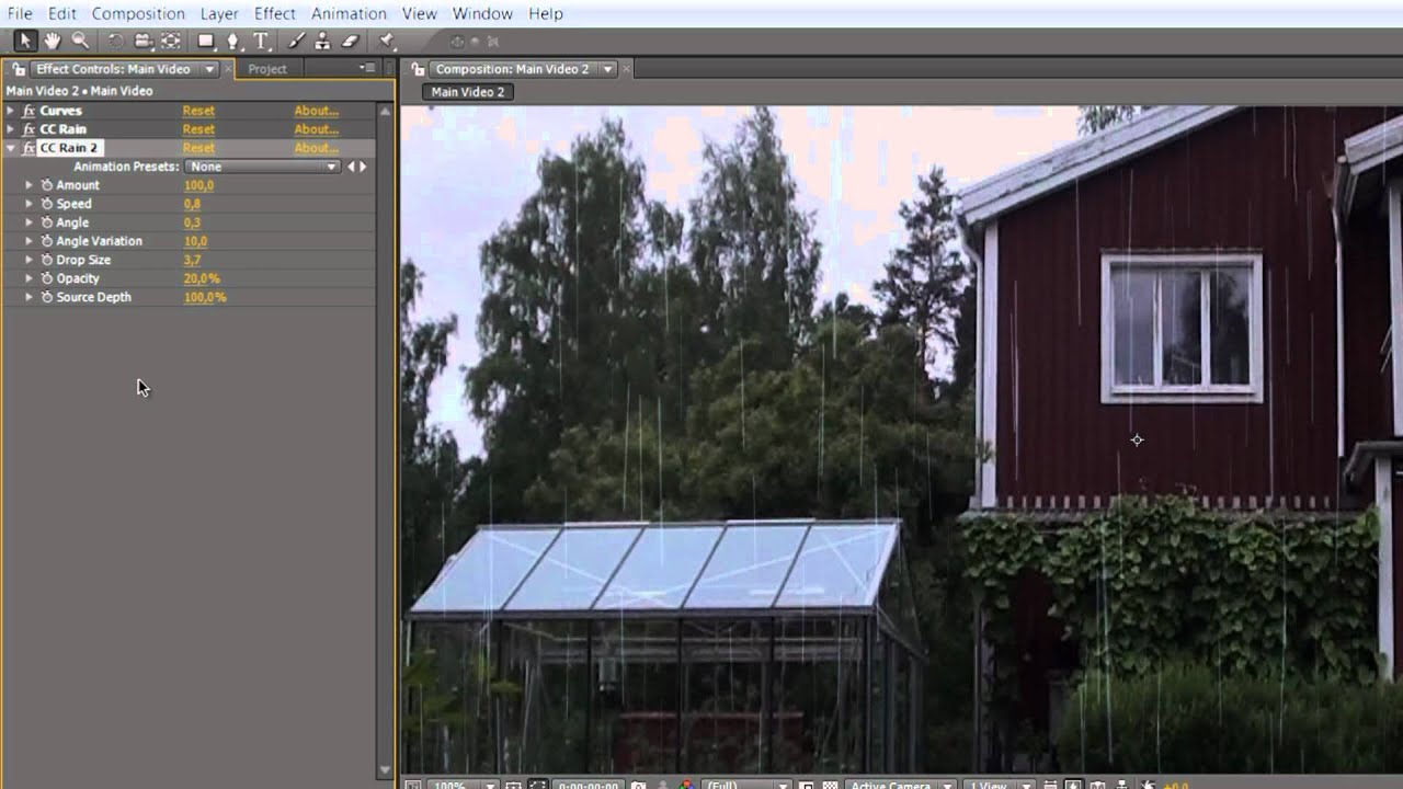 After Effects Rain Tutorial Youtube