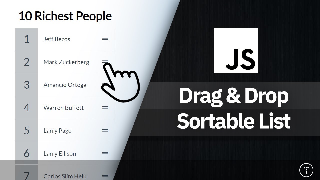 Javascript Drag Drop Sortable List Project Youtube
