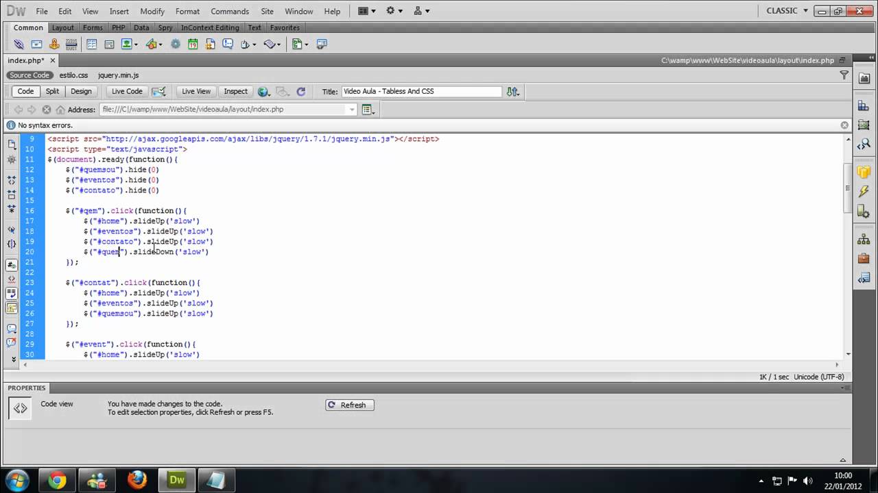 Jquery Efeito Slideup And Slidedown Pt2 Youtube