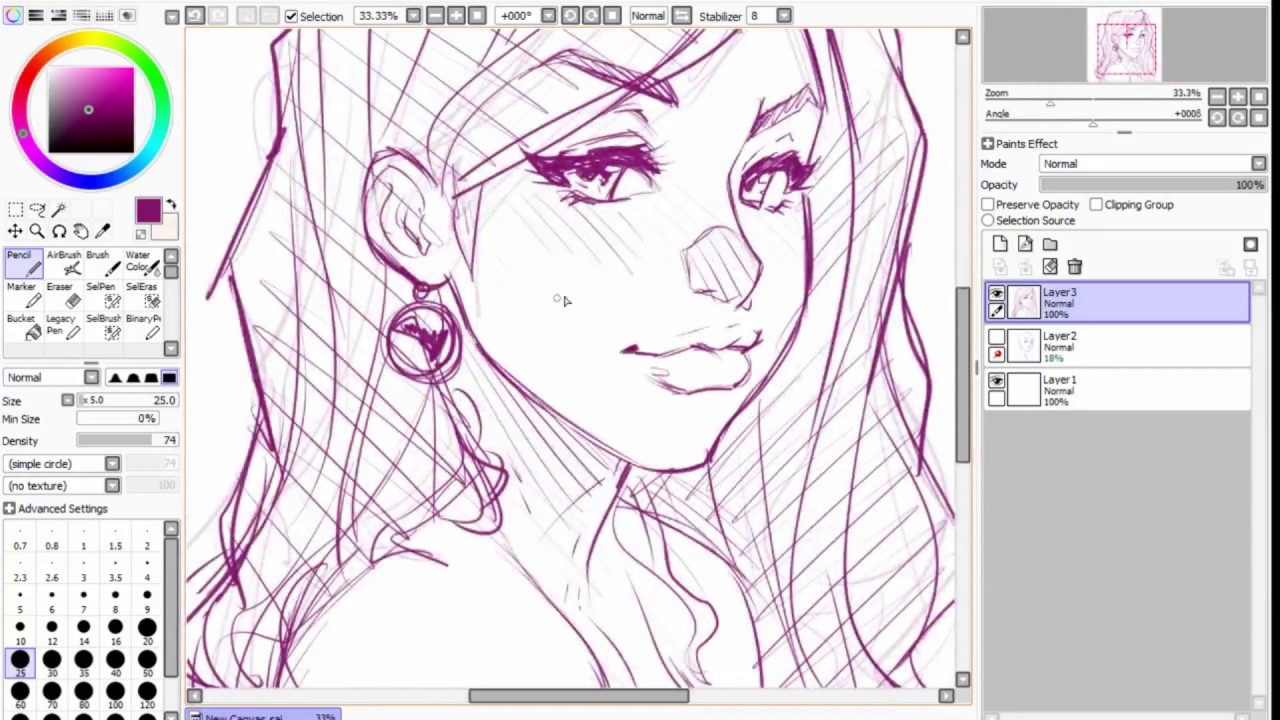 Janice Hanson Head Sketch 4x Speed Timelapse Melkor Mancin 2018
