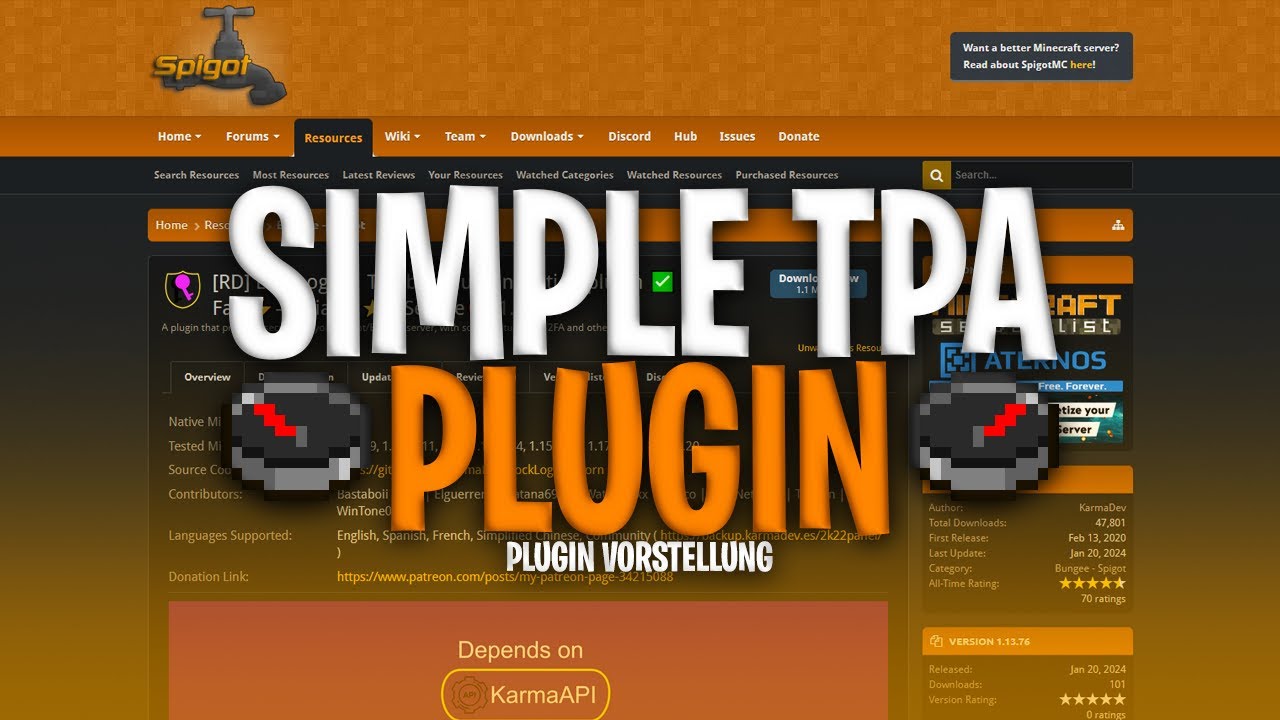 Simple Tpa Plugin Minecraft Plugin Vorstellung 1 7 X 1 20 X ёязн