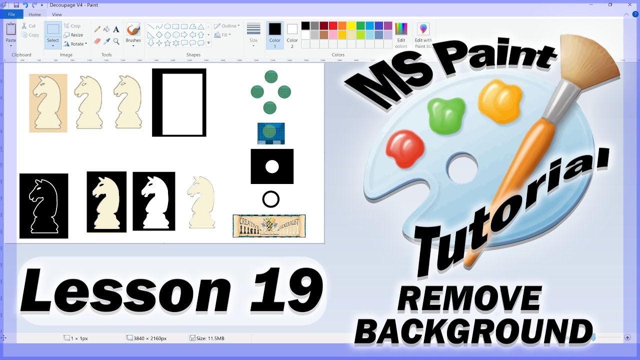 Ms Paint Tutorials Lesson 19 How To Remove Background Decoupage Youtube
