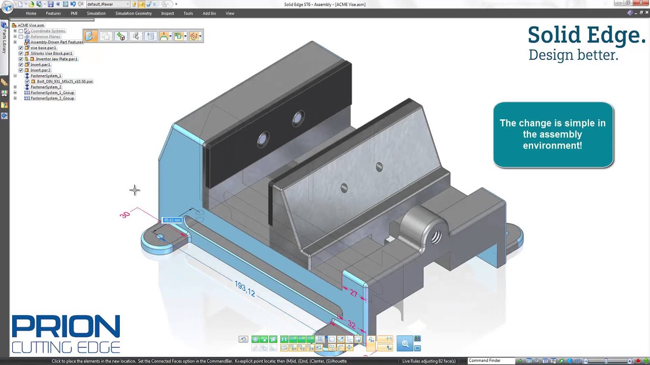 Solid Edge Synchronous Assembly Design Youtube