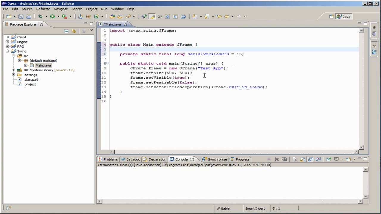 Java Swing Intro Youtube