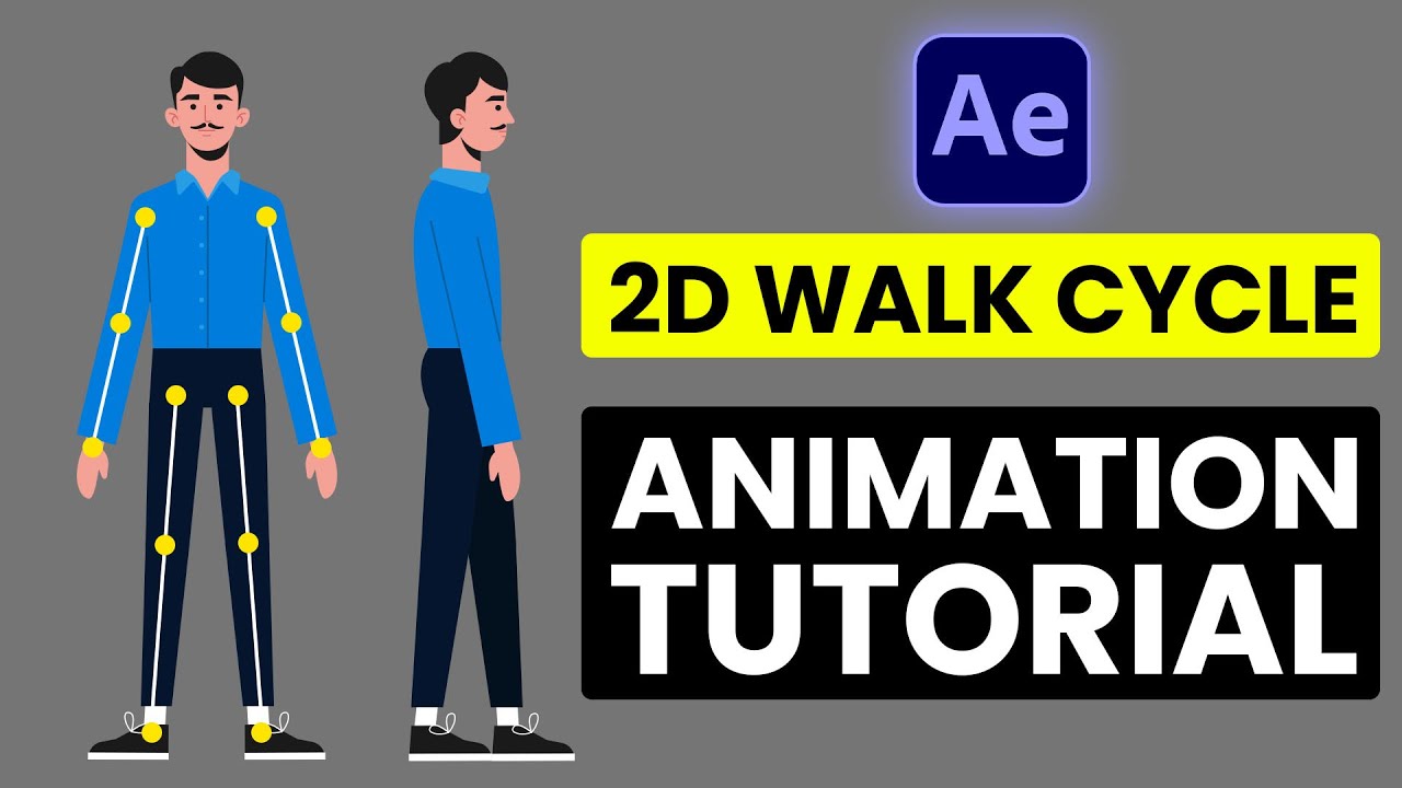 2d Walk Cycle Animation In After Effects Tutorial Youtube