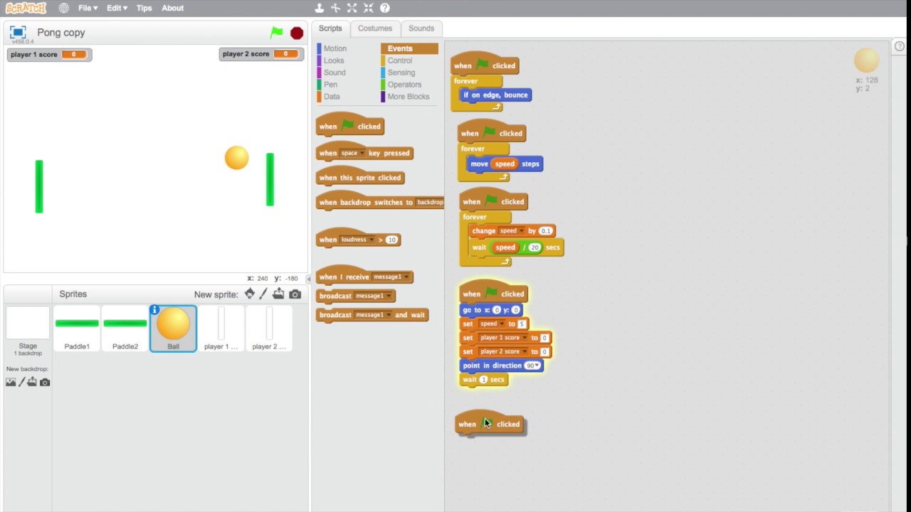 Scratch Tutorials How To Make Pong Game Youtube