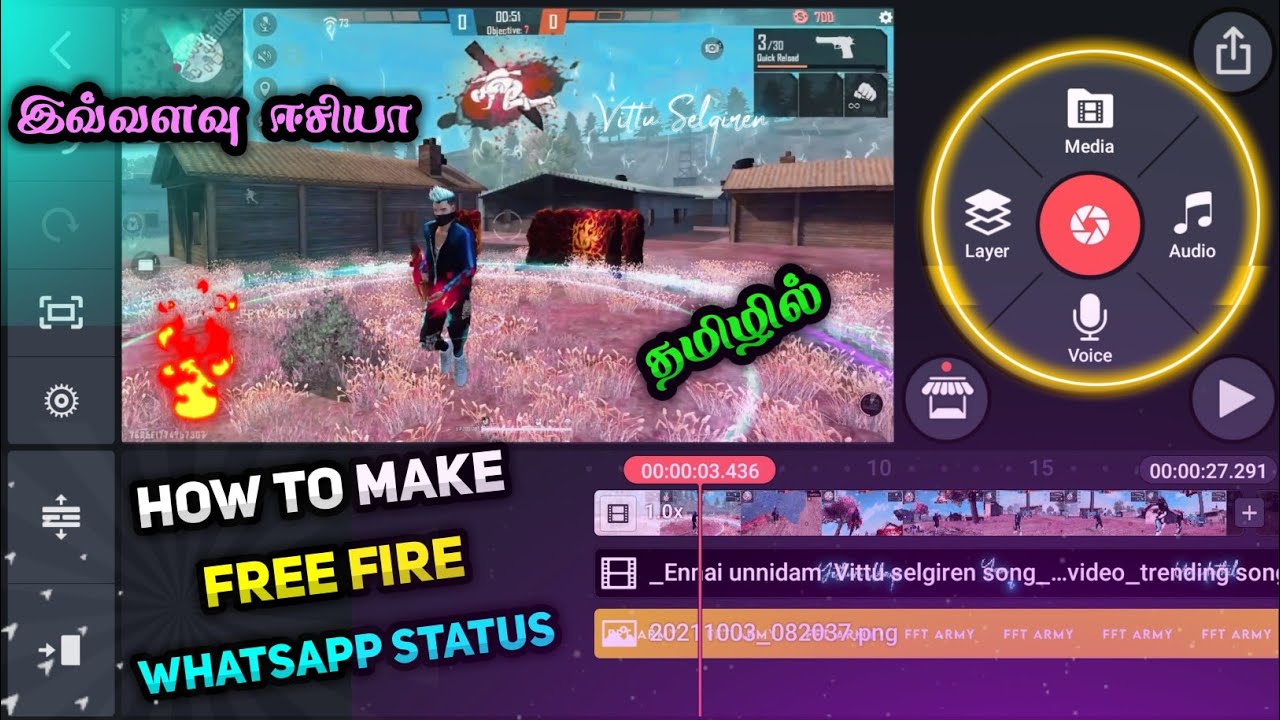 How To Create Free Fire Whatsapp Status Video In Tamil How To Make