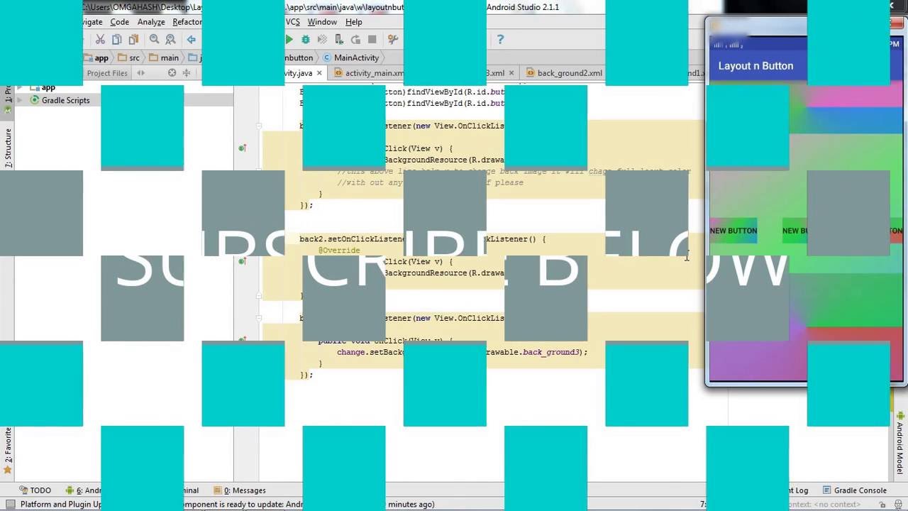 Android Studio Tutorial Android Layout Background Color Using