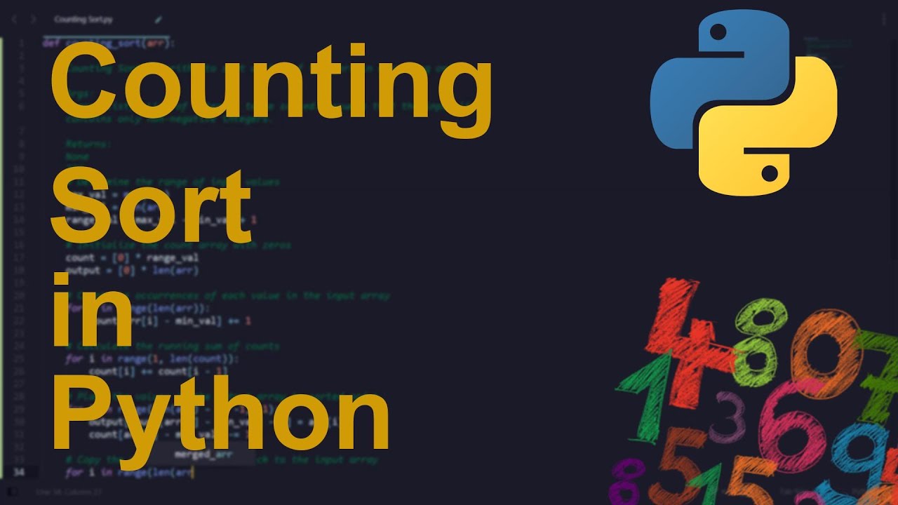 Counting Sort Code In Python Sorting Algorithms Python Coding