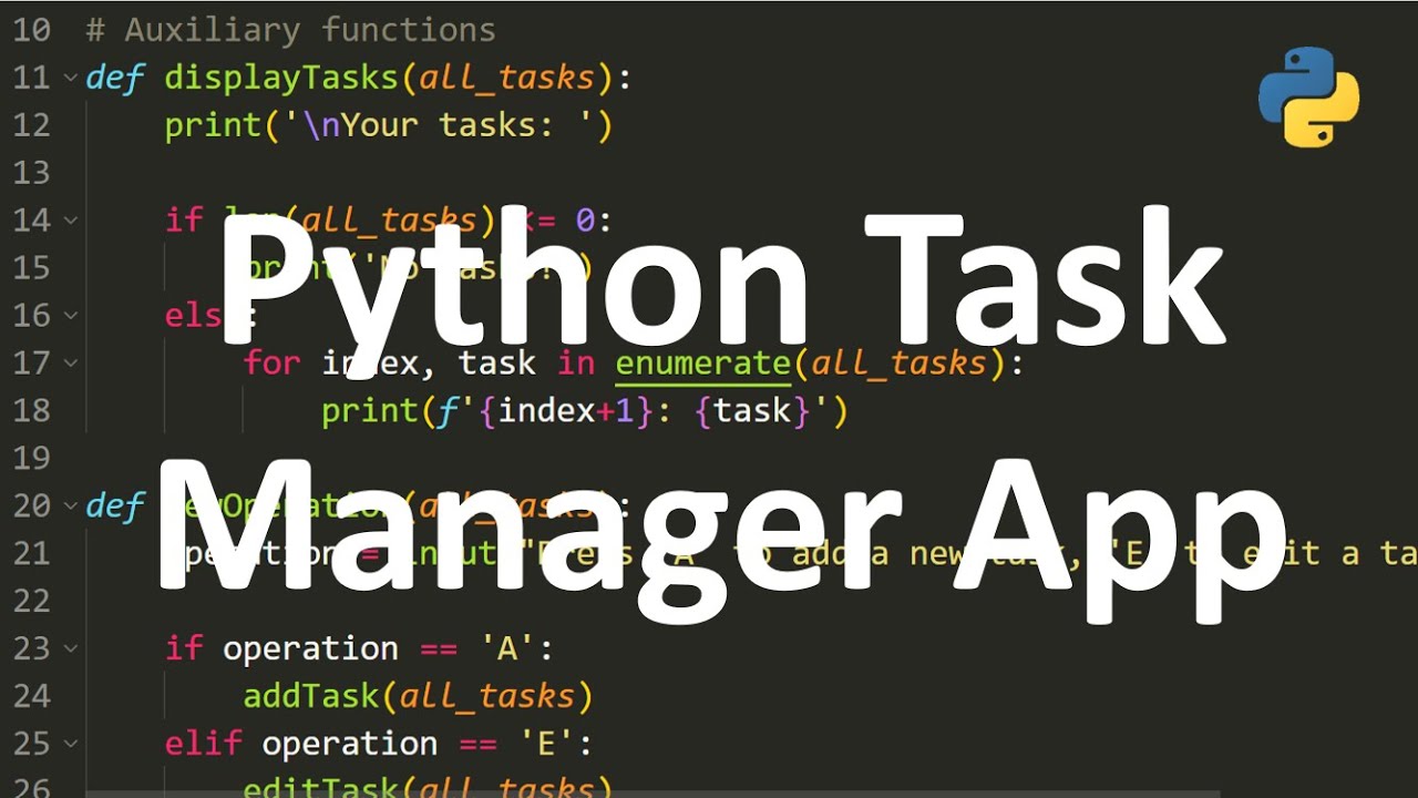 Build A Task Manager Project In Python 2 Validate User Input And Add