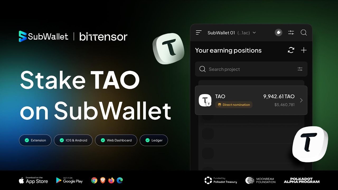 Stake Tao On Bittensor With Subwallet Youtube