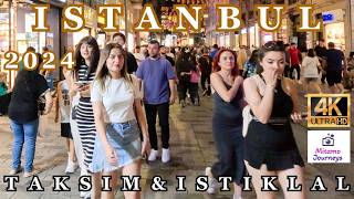 Istanbul 4k Walking Tour Nightlife In Taksim Square Istiklal Street ...