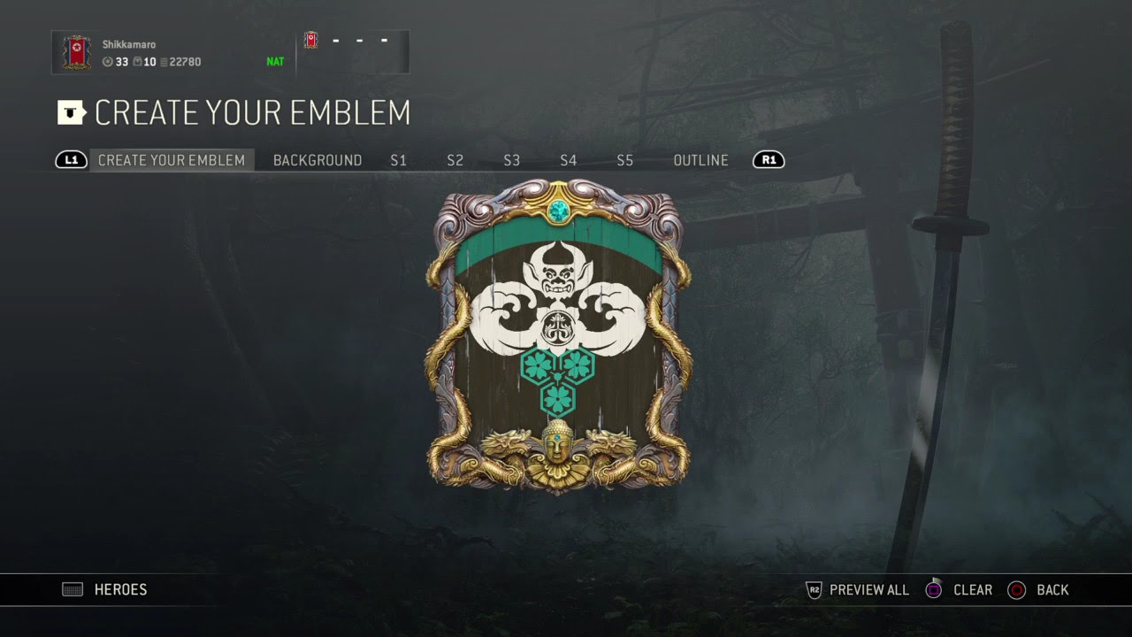 For Honor Samurai Clan Emblem Quick Tutorial Youtube