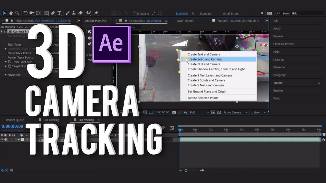 3d Camera Tracking In Addobe After Effect Tutorial In Hindi Youtube