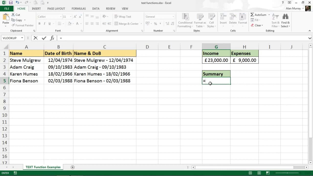 Excel Text Function How To Use