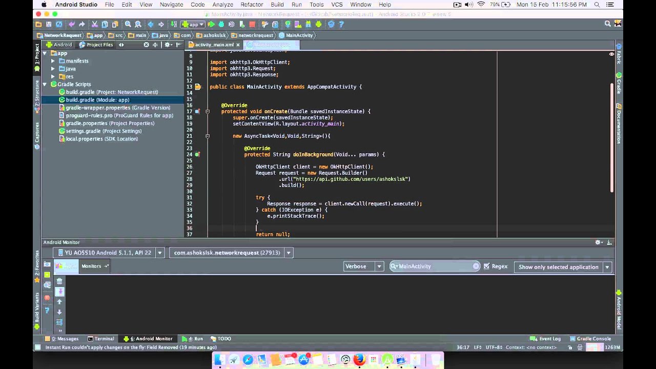 Okhttp With Android Youtube