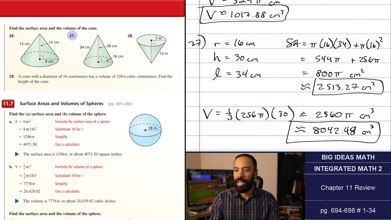 Big Ideas Math Im2 Chapter 11 Review Examples Problem Set Youtube