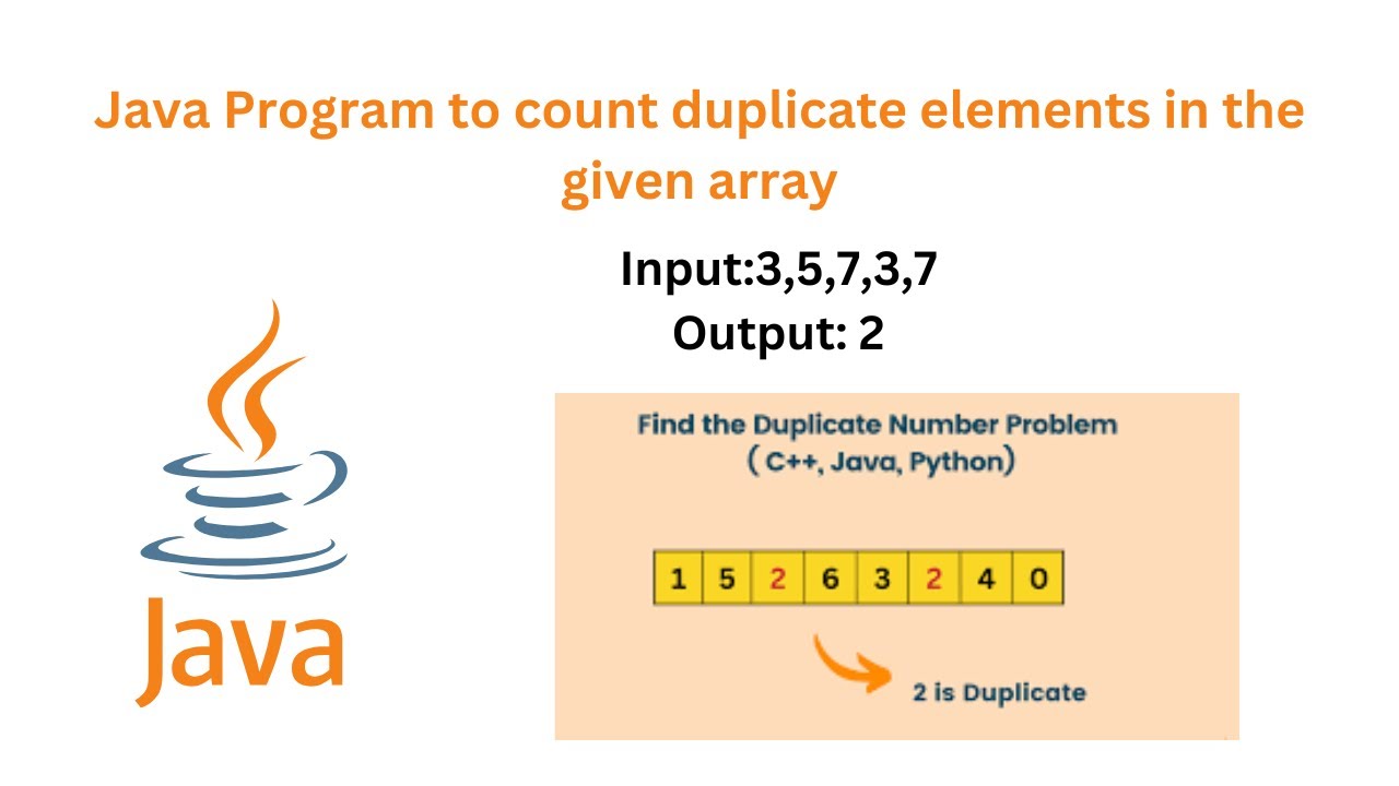 Java Program To Find Count Of Duplicate Elements In The Given Array