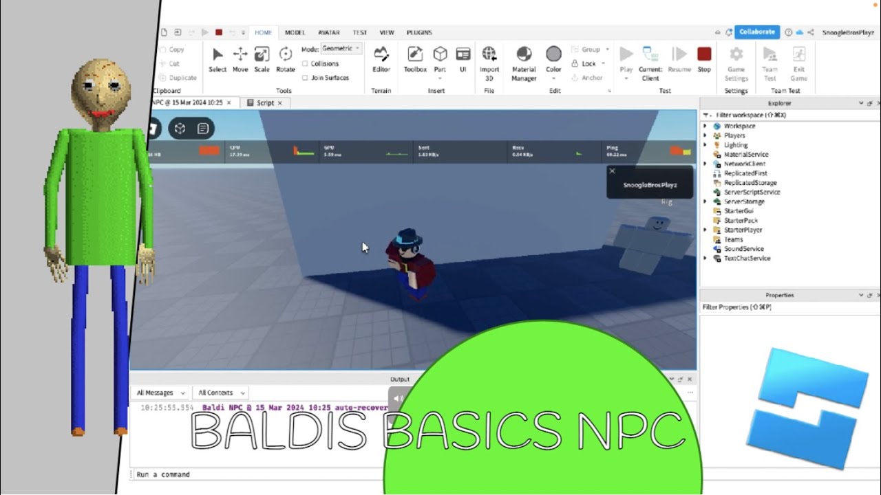 Roblox Studio How To Make A Baldis Basics Baldi Npc With Pathfinding