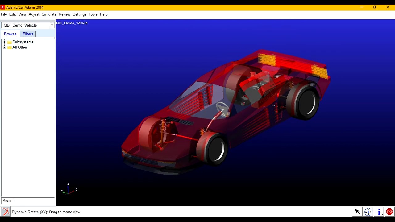 Adams Car Braking Test Simulation Youtube