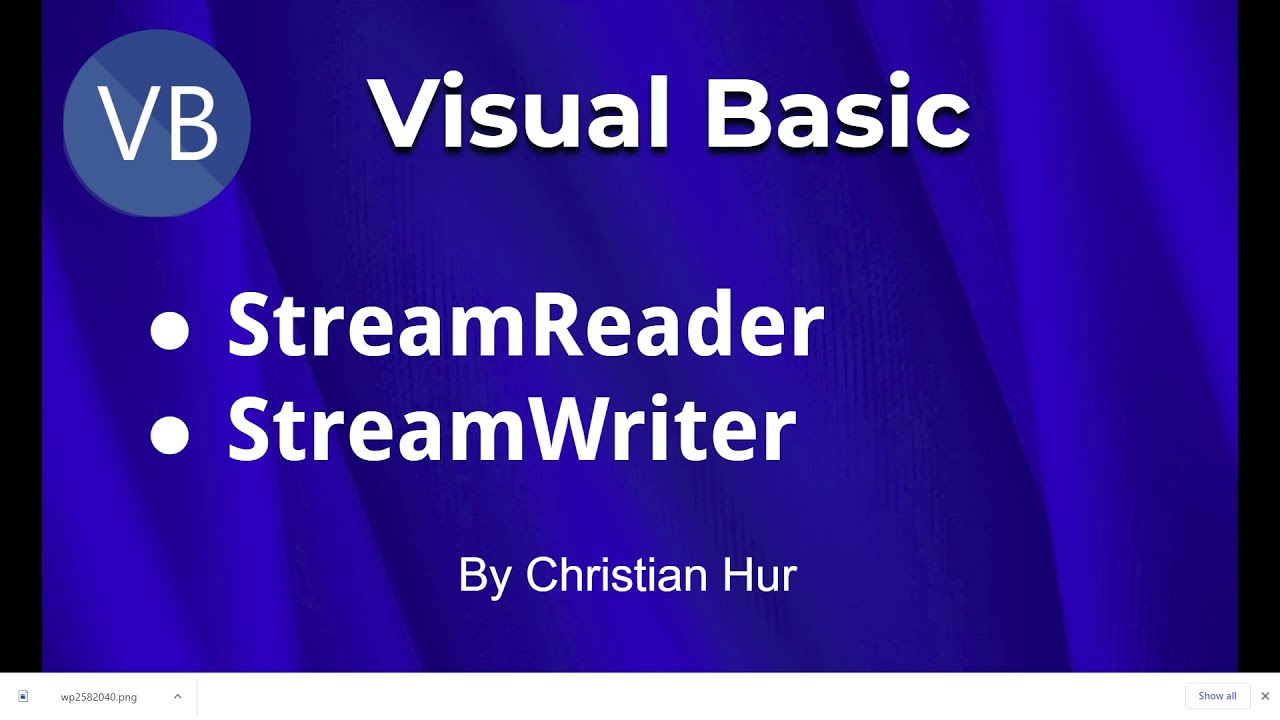 Visual Basic Programming Streamreader And Streamwriter Youtube