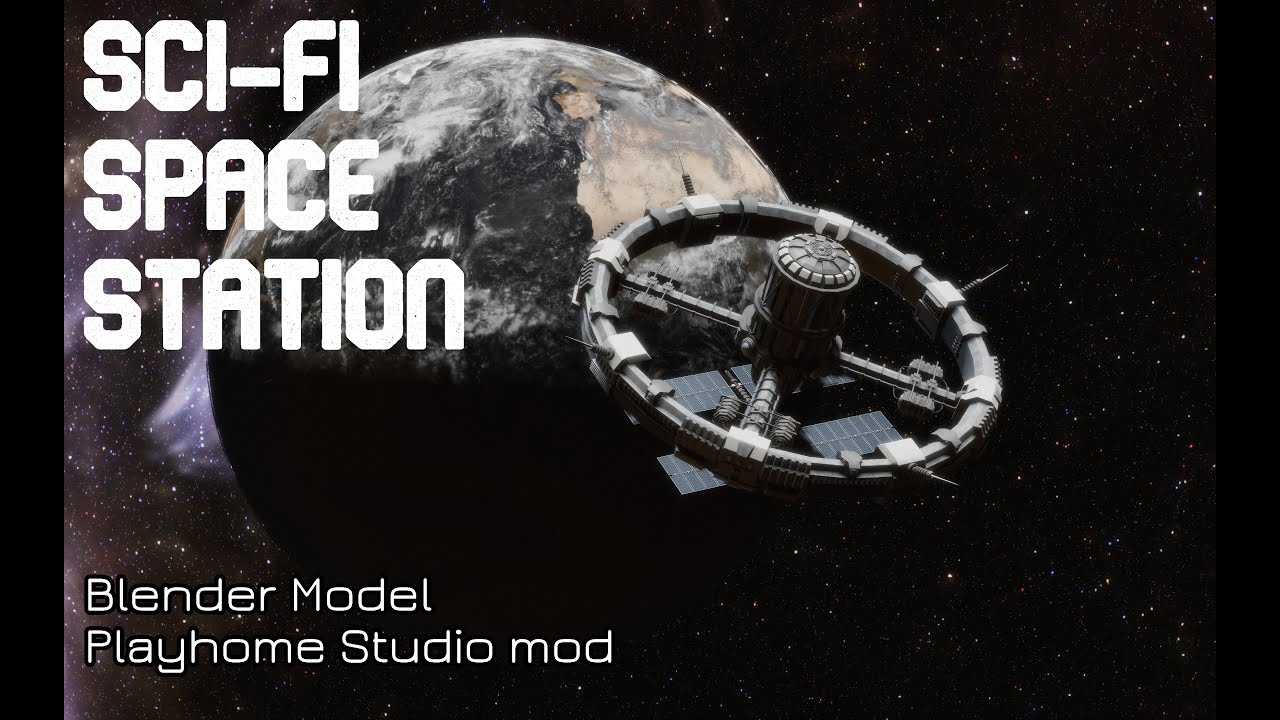 Sci Fi Space Station Blender 3d Model Youtube