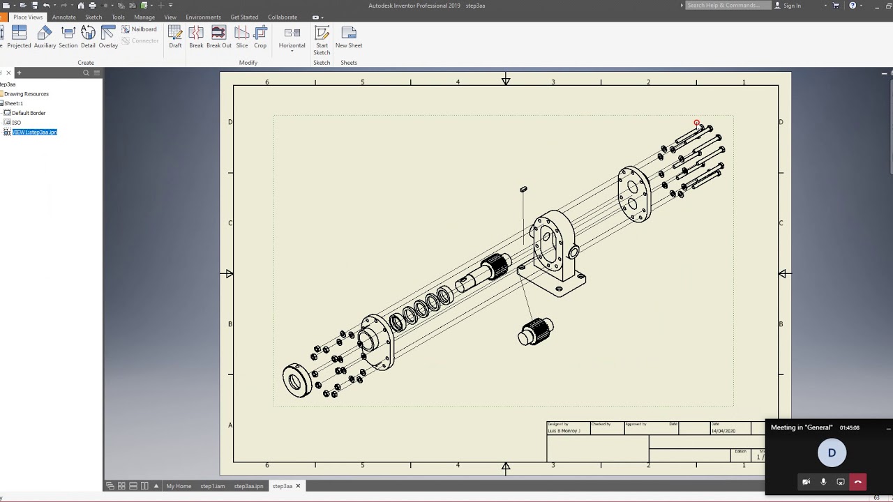 Inventor Exploded Drawing Youtube