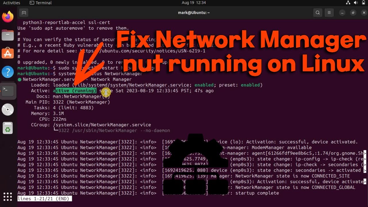 How To Fix Networkmanager Not Running On Linux Youtube