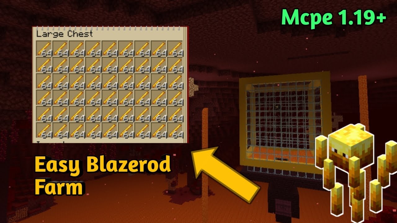 Easy Blaze Rod Farm For Mcpe 1 19 Easy Blaze Farm Youtube