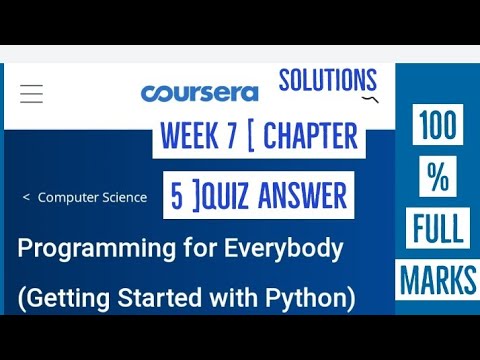 Coursera Programming For Everybody Getting Started With Python Week