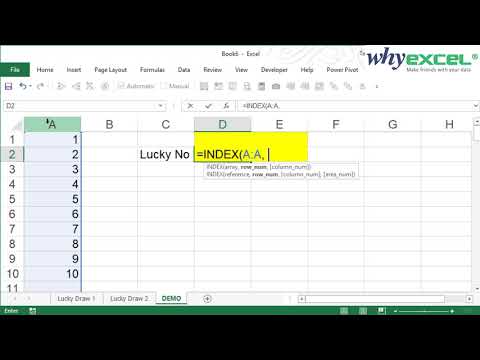 Lucky Draw Number With Excel Youtube