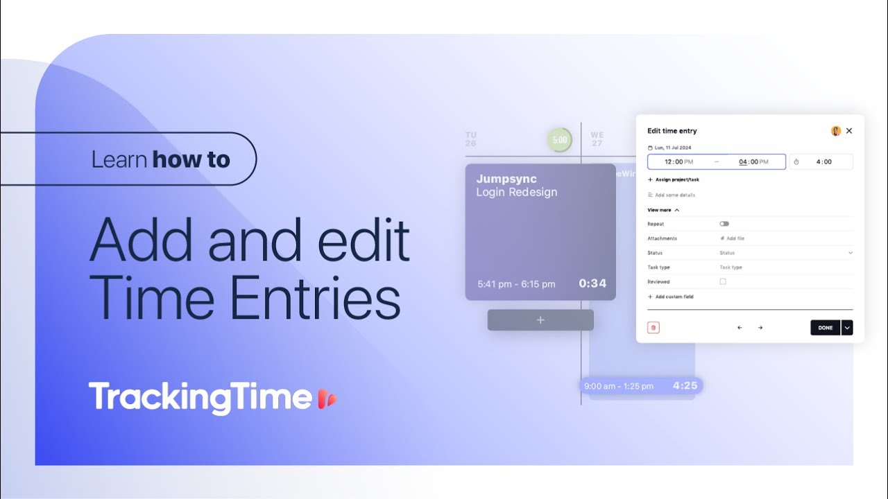 Trackingtime How To Add And Edit Time Entries Youtube
