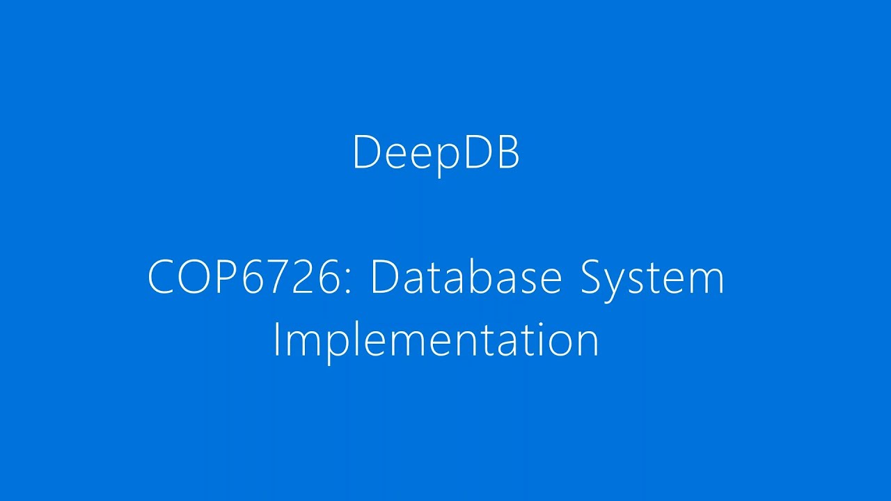 Database System Implementation Project Demo Youtube