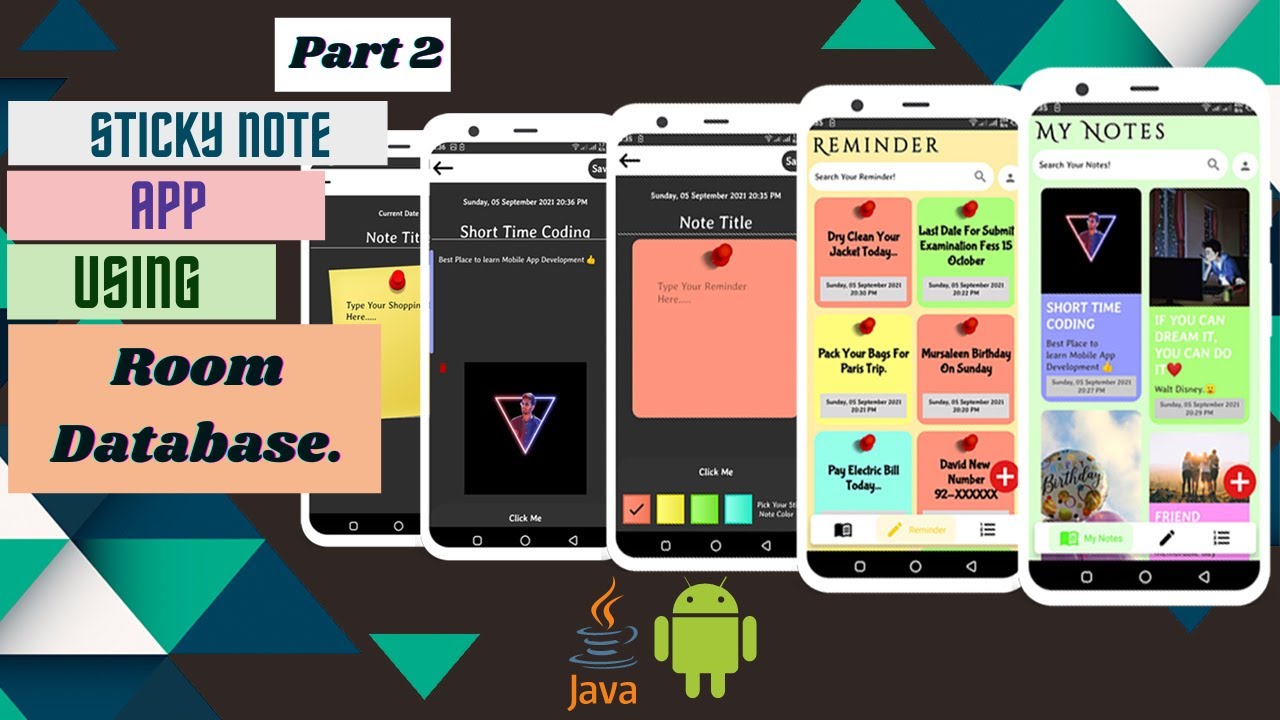 Sticky Notes App Android Studio Room Database Android Note App