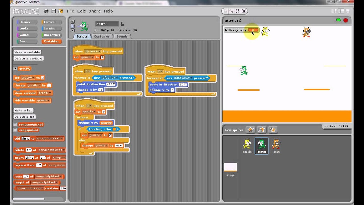 Scratch Gravity Platformers Youtube